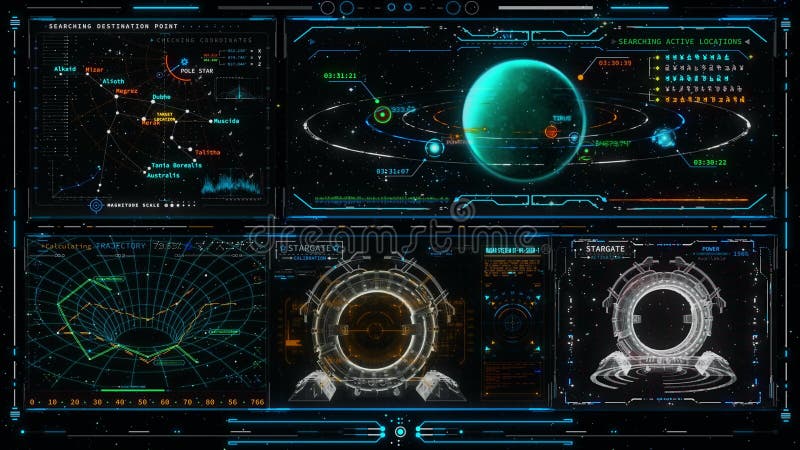 Stargate Portal HUD FUI Interface - Loop - Overlay Graphic Element ...
