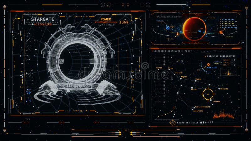 Stargate Portal HUD FUI Interface - Loop - Overlay Graphic Element ...