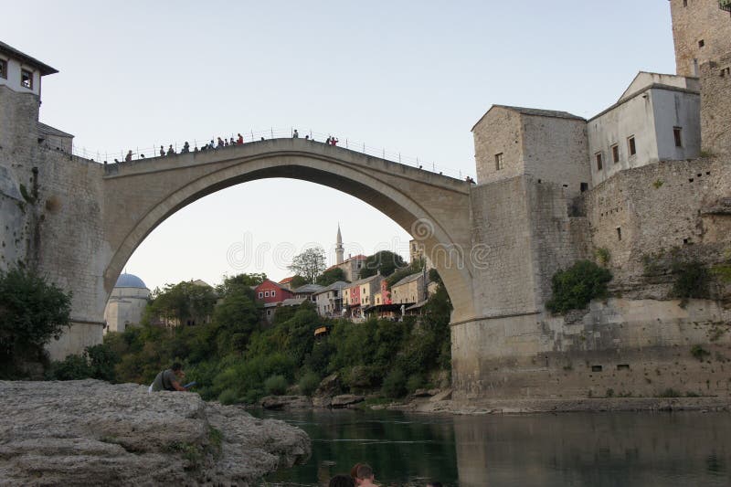 Stari most bridge editorial stock image. Image of mostar - 45301539