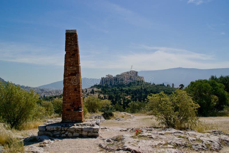 Pnyx of Athens stock image. Image of aegean, hill, center - 63781677