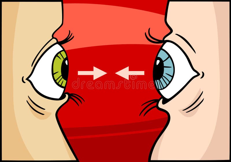 Staring Contest Cartoon Illustration Stock Vector - Illustration of ...