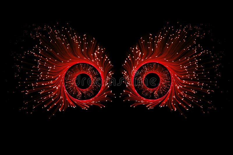 Many Illuminated Red Fibre Optic Light Strands Stock Illustrations – 1 ...