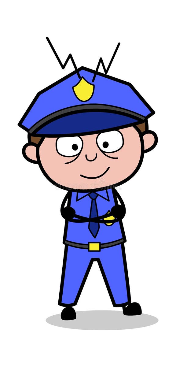 Staring - Retro Cop Policeman Vector Illustration Stock Illustration ...