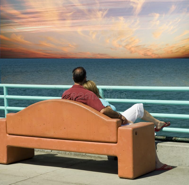 Staring at the sea stock image. Image of adults, handsome - 1348259