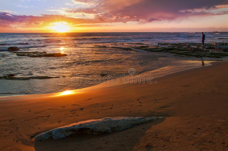 Staring at the Sun in the Coast of Sicily, Italy Stock Image - Image of ...