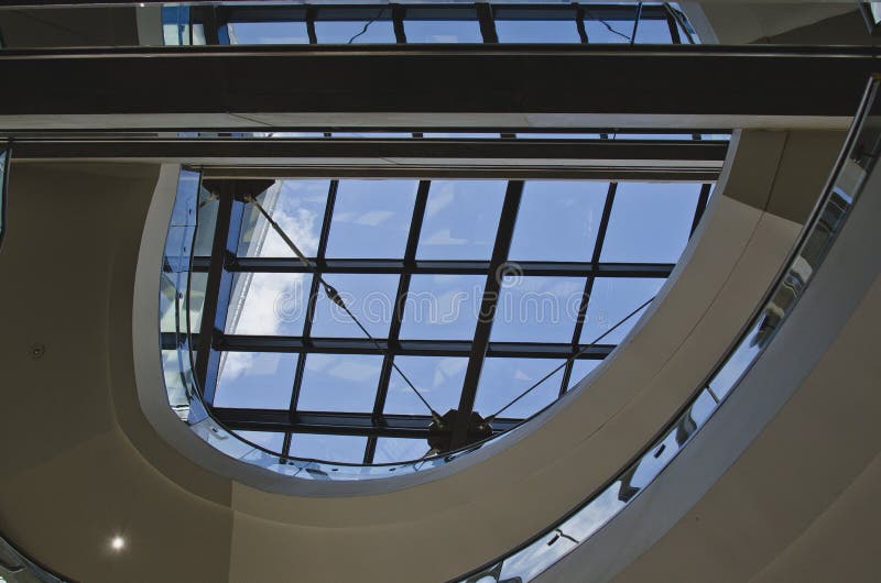Inside the Round Glass Window Area of the Library Stock Photo - Image ...