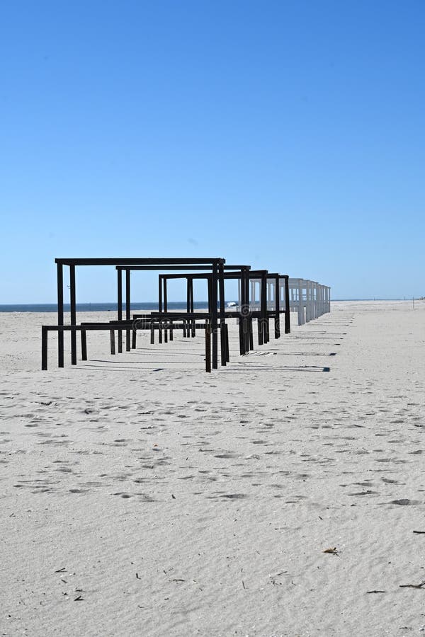 Beach Structures in the Sand Stock Photo - Image of soil, coast: 51372194