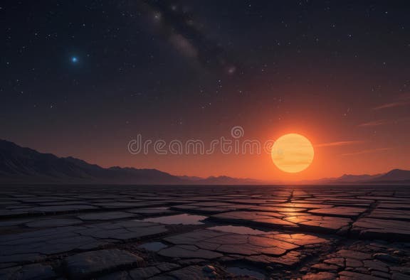 Double Sun Serenity Obsidian Plains Reflecting the Light of Two Suns ...