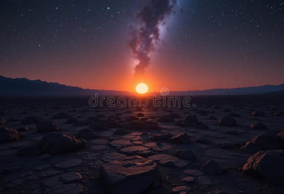 Double Sun Serenity Obsidian Plains Reflecting the Light of Two Suns ...