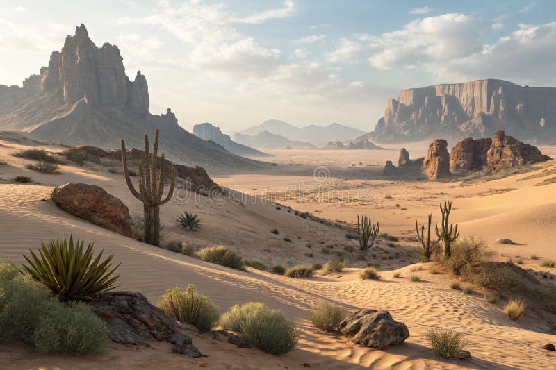 The Stark Beauty of Desert Scenes from Sand Dunes. Generated Using AI ...