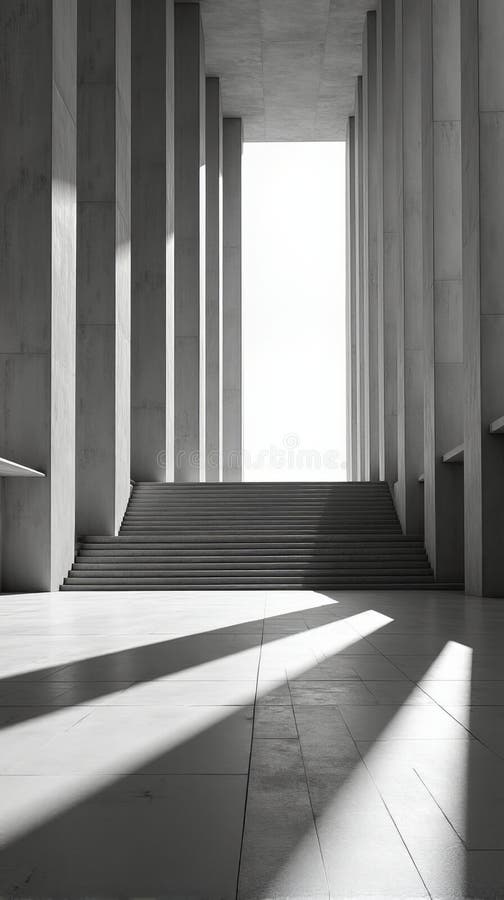 Striking Monochrome Image of a Brutalist Structure Featuring Bold ...