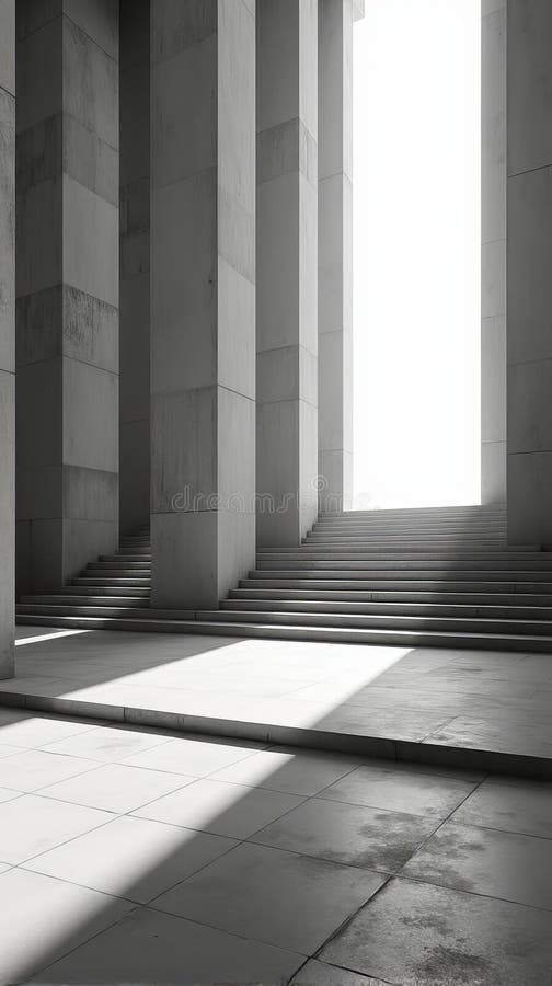 Striking Monochrome Image of a Brutalist Structure Featuring Bold ...