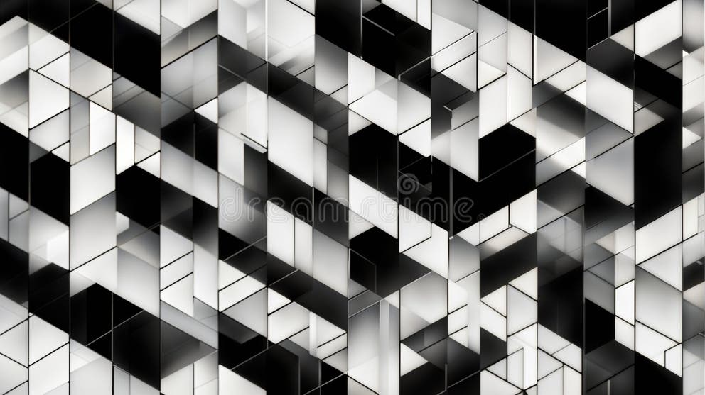 Stark Black and White Grid Art Captivating Variations in Line Thickness ...