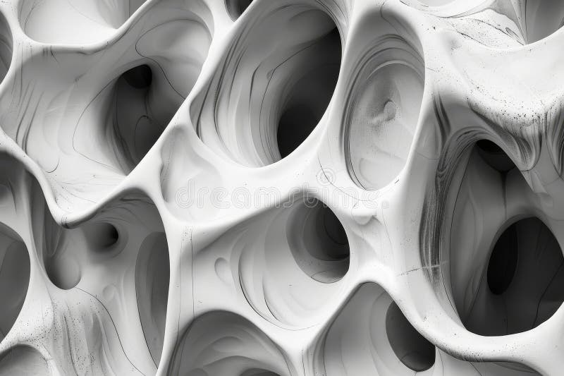 A Stark Black and White Pattern with Fluid Lines and Curves Showcasing ...