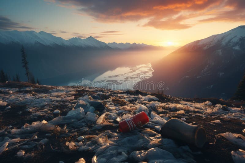 Stark Contrast Overflowing Landfills Vspristine Nature Showcasing Human ...