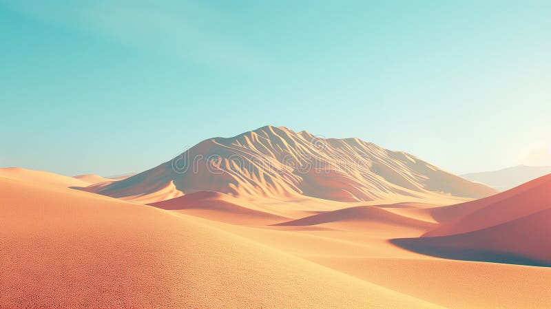 Stark Contrast of Shadow and Light in a Minimalist Desert, 3D ...