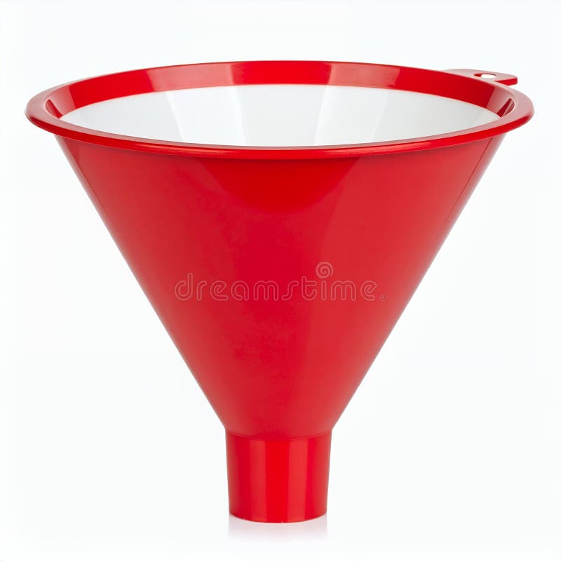Vibrant Crimson Funnel, a Classic Kitchen Implement, Against a Clean ...