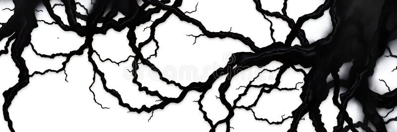 A Stark Illustration of Dark Tree Branches Against a Clean White ...