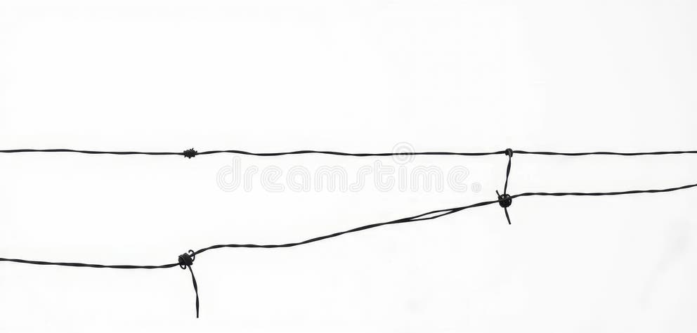 Stark, Isolated Wire Fence Against a Plain Background, Lines, Stark ...