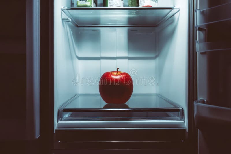 Minimal Fridge Interior One Apple Stock Photos - Free & Royalty-Free ...
