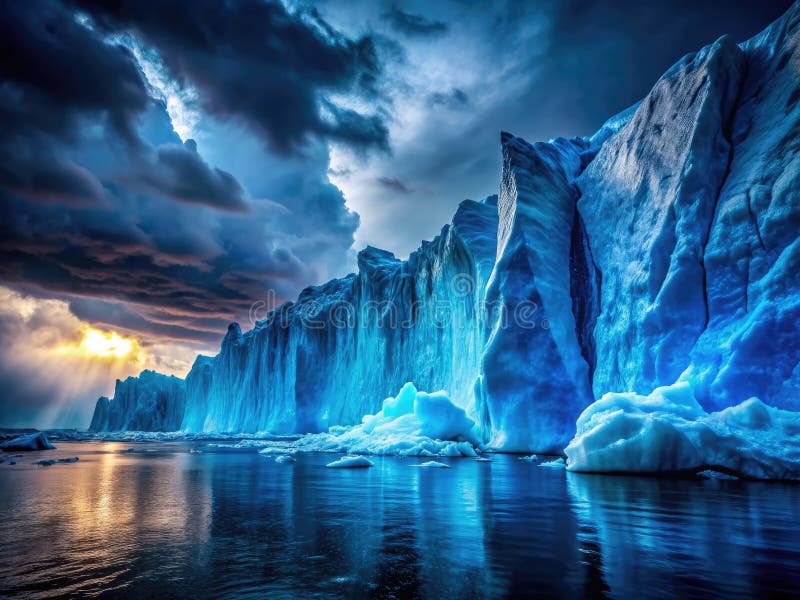 Stark Night Photography Captures Melting Glacier Calving a Dramatic ...