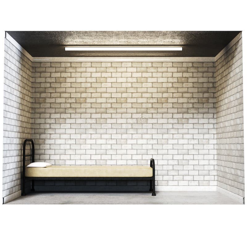 Stark Prison Cell Interior Room, 3D Illustration, 3D Rendering Stock ...