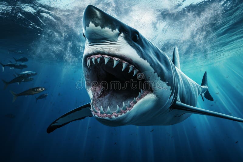 Stark Shark Head Screaming Face. Generate Ai Stock Image - Image of ...