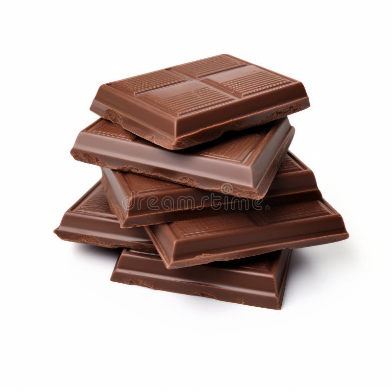Stark and Unfiltered: a Pile of Chocolate on a White Background Stock ...