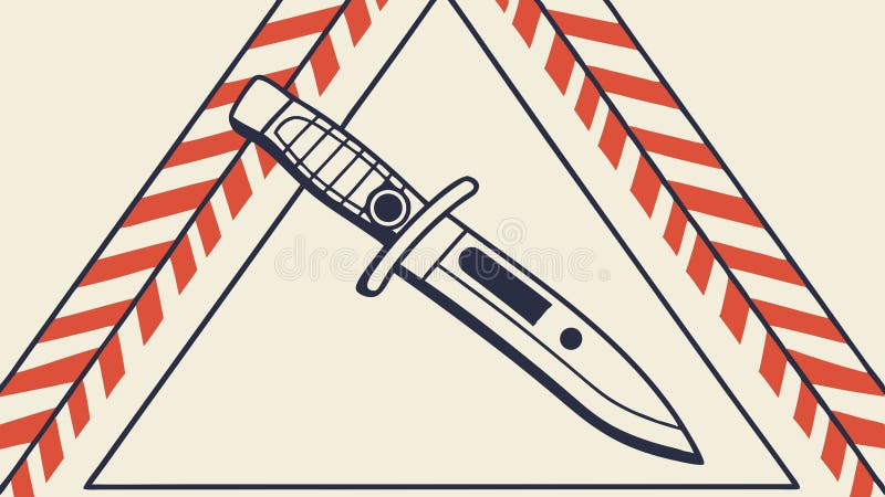 Combat Knife in Triangle, Danger and Warning Sign. Vector Design ...