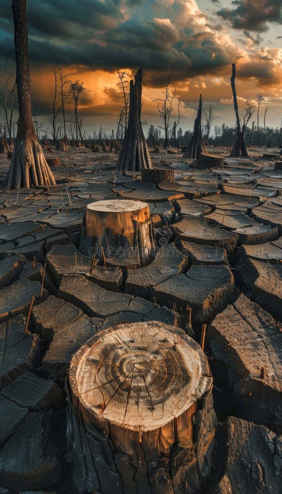 A Stark Visual of Ecological Disaster Showcasing Deforestation and ...