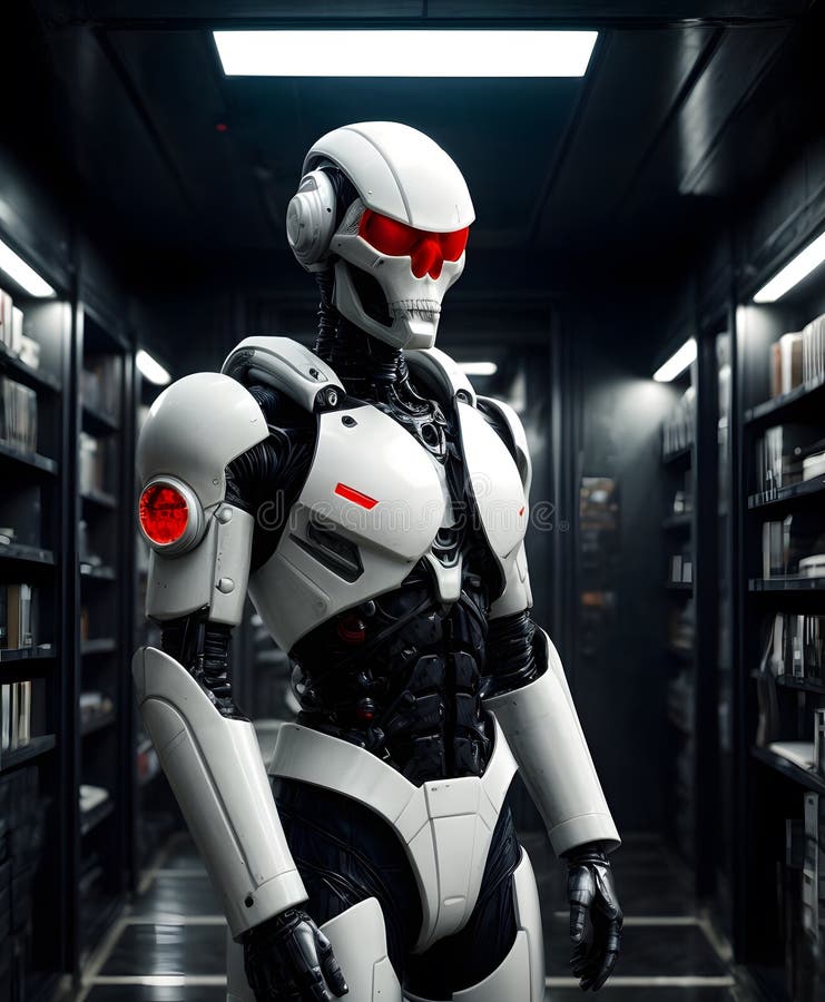 Library Sentinel with Glowing Eyes Stock Illustration - Illustration of ...