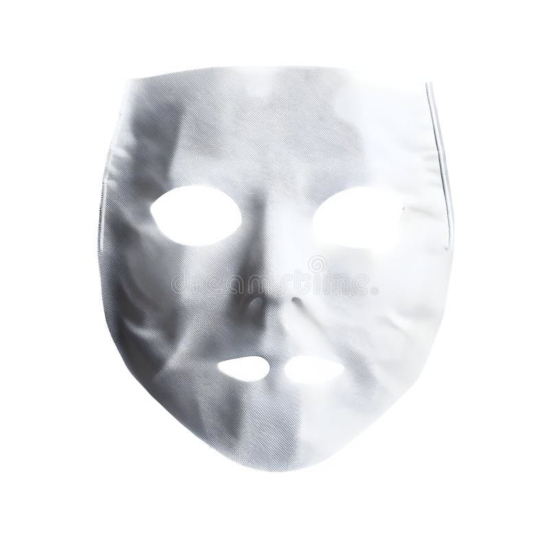 A Stark White Mask with Eye and Mouth Holes Resting Against a Plain ...