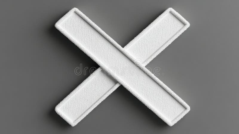 Stark White X Symbol on a Simple Gray Backdrop, Minimalist Graphic ...