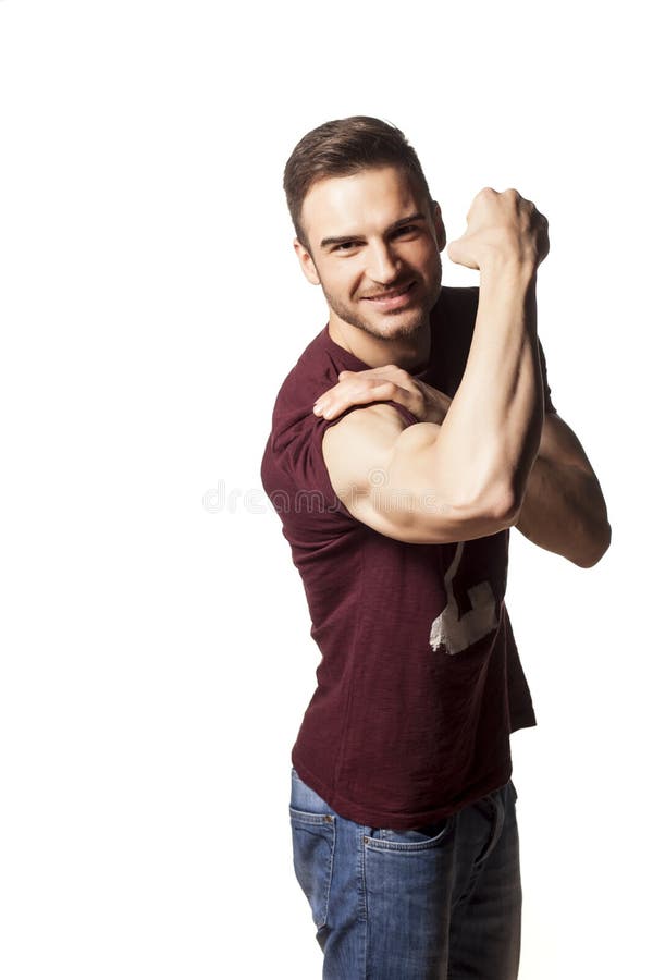 Ich bin stark stockfoto. Bild von stolz, rückenfrei, gesund - 94817910