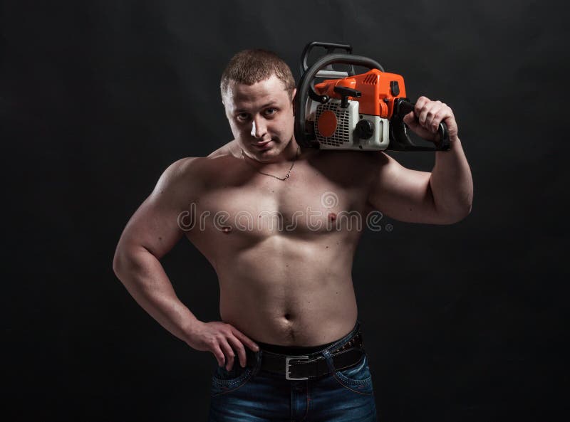 Grober Starker Muskul?ser Bodybuilderathletenmann, Der Oben Muskeln Auf ...