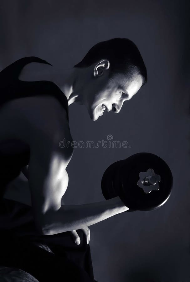 Starker Mann mit Stangen stockbild. Bild von erwachsener - 166683763