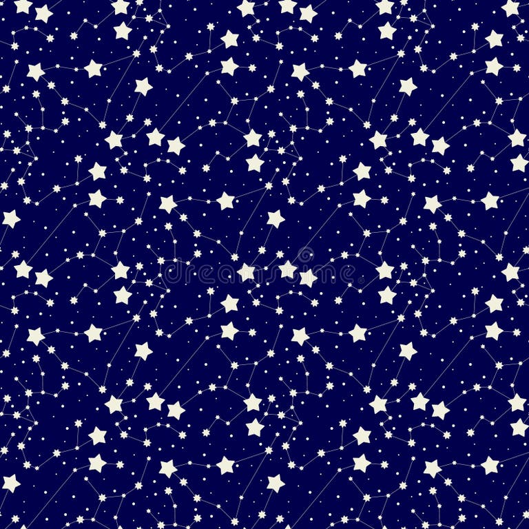 Starlight Constellations Seamless Pattern Vector Illustration. Magic ...