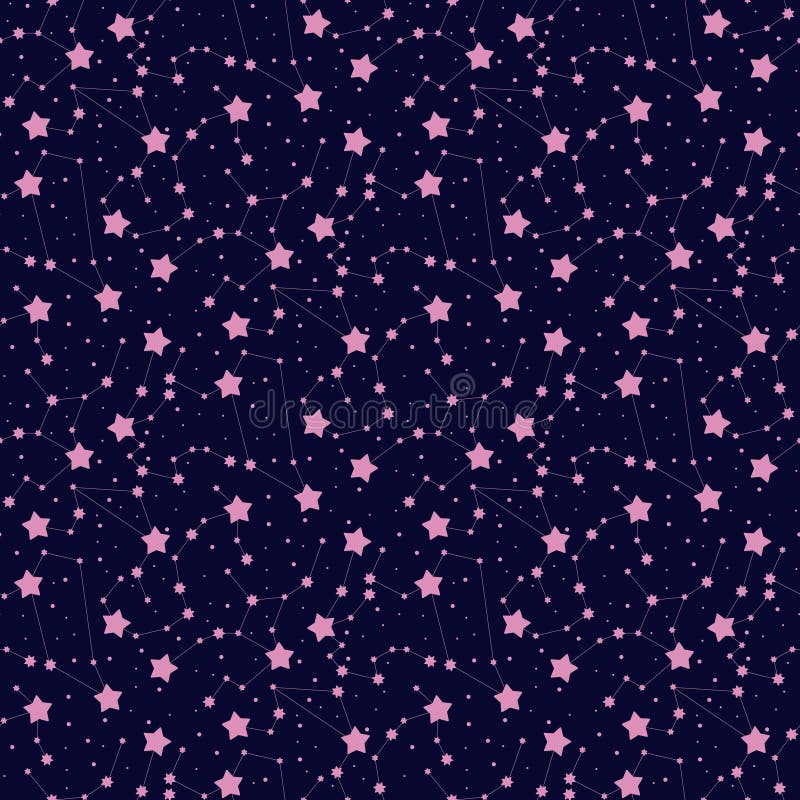 Starlight Constellations Seamless Pattern Vector Illustration. Magic ...