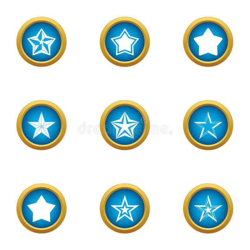 Starlight Icons Set, Flat Style Stock Vector - Illustration of ribbon ...