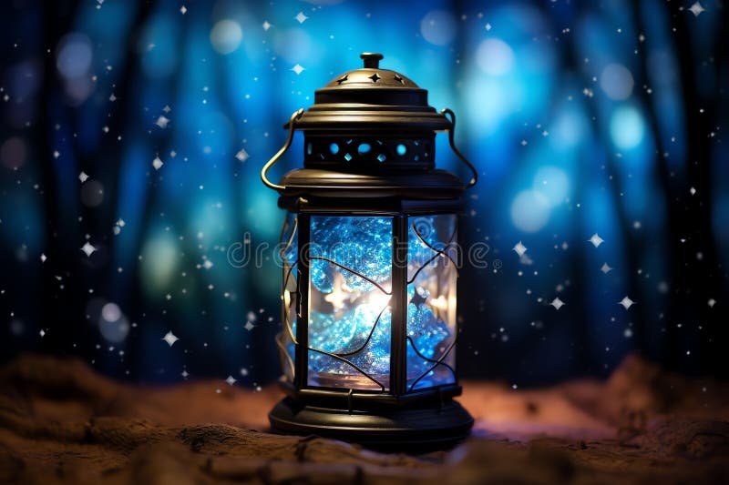 Starlight Lantern Fantasy Sky Night Gazing Stock Illustration ...