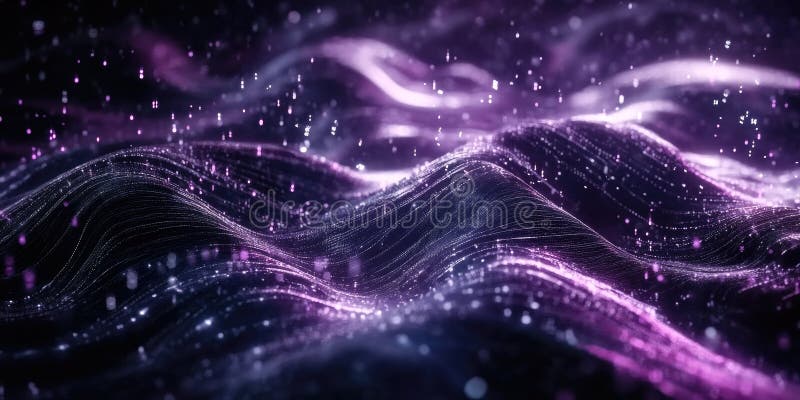 Starlight on Midnight Waves: Abstract Dark Blue Surface with Glittering ...