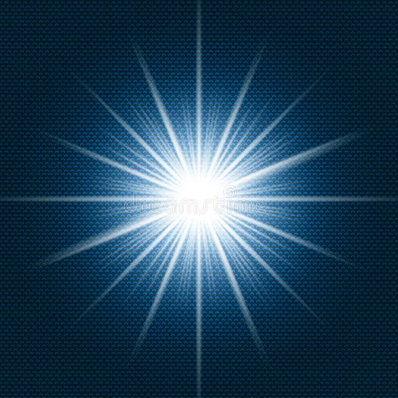 Starlight Shining Flare with Rays on Dark Blue Gradient Background and ...