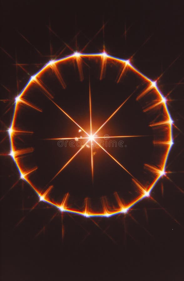 Starlight Surrounded by Circle of Light on Dark Background Stock Image ...