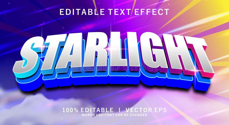 Starlight Vector Text Effect with Modern Style Design Stock Vector ...