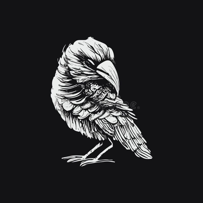 Starling Vector Silhouette Illustration. Detailed, Textured Design ...