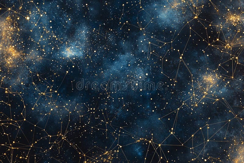 Starlit Constellations Seamless Pattern Design Stock Illustration ...
