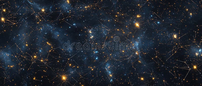 Starlit Constellations Seamless Pattern Design Stock Illustration ...