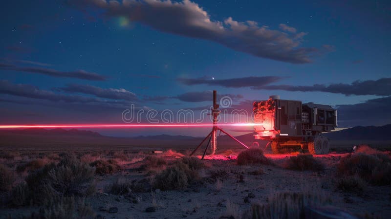 Starlit Night Survey with Mobile Mapping System Stock Illustration ...