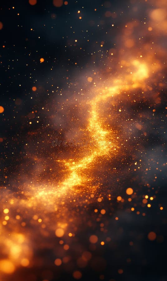 Starlit Pathway of Glowing Cosmic Particles in the Night Sky Stock ...