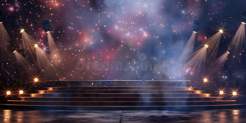 Starlit Stage: Spotlight Illumination Background, Stage Lights and ...